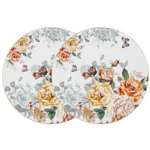 Набор обеденных тарелок Розамунда, белый, 26,5 см, 2 шт (Anna Lafarg Primavera)