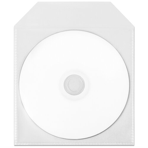 Конверт для CD/DVD диска, полипропилен плотный 120 мкм, прозрачный, упаковка 100 шт.