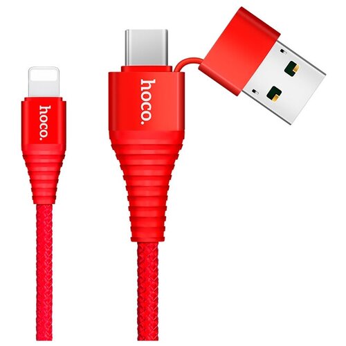 Кабель Hoco U26 USB/USB Type-C - Lightning, 1 м, 1 шт., красный