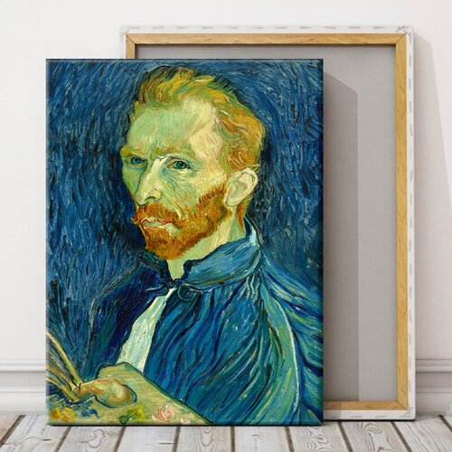 Картина на холсте 40х50 см "Репродукция, Ван Гог автопортрет", Большая картина для интерьера на стену, на подрамнике