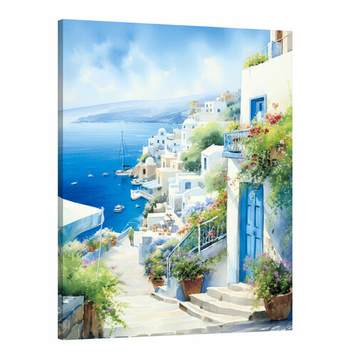 Интерьерная картина 50х70 "Греция: взгляд через время"