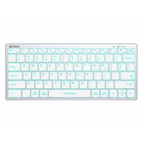Клавиатура проводная A4Tech Fstyler FX61, USB, Голубая-подсветка, Белый/Серебристый FX61 WHITE