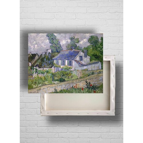 Картина репродукция "Дома в Овере", Винсент Ван Гог (холст 30х40 см, подрамник)
