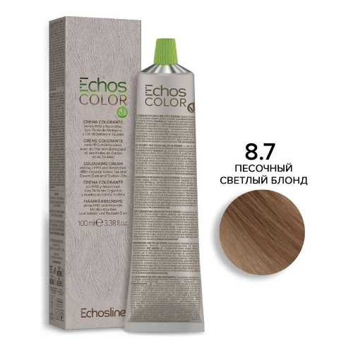 ECHOS LINE, ECHOS COLOR, Крем-краска №8.7 NEW светло-русый песочный, 100 мл
