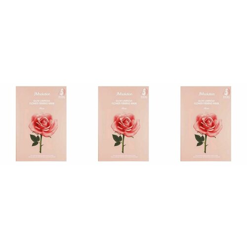 Тканевая маска для лица JMsolution с экстрактом розы, Glow Flower Firming Mask Rose, 30 мл, 3 шт