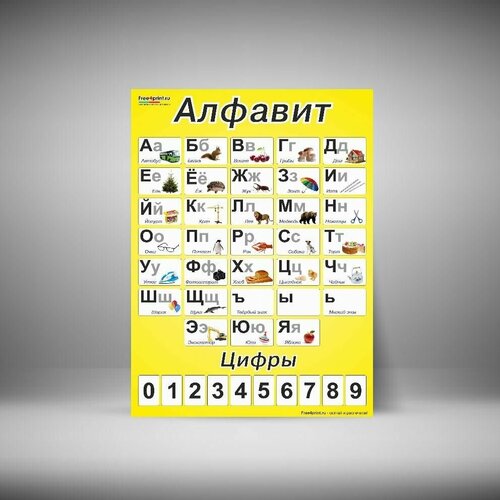 Постер 21х30 без рамы "Русский алфавит"
