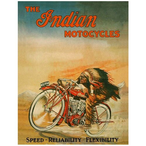 Постер / Плакат / Картина Мотоциклы - Индийский мотоцикл 90х120 см в подарочном тубусе