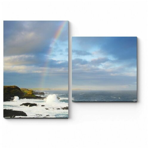 Модульная картина Морской пейзаж с радугой 40x30