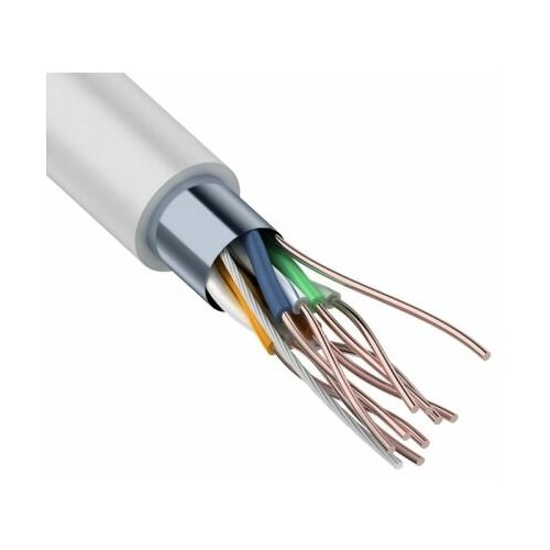 Кабель витая пара F/UTP 5e кат. 4 пары Rexant 01-0169 ZH нг(А)-HF, 24AWG, INDOOR, SOLID, серый, 305 м,