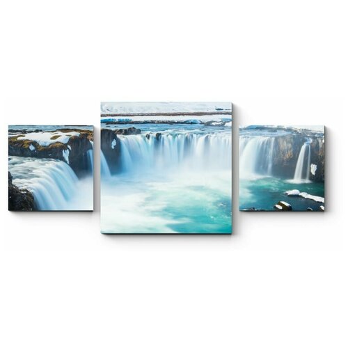Модульная картина Грандиозный водопад Исландии 200x86