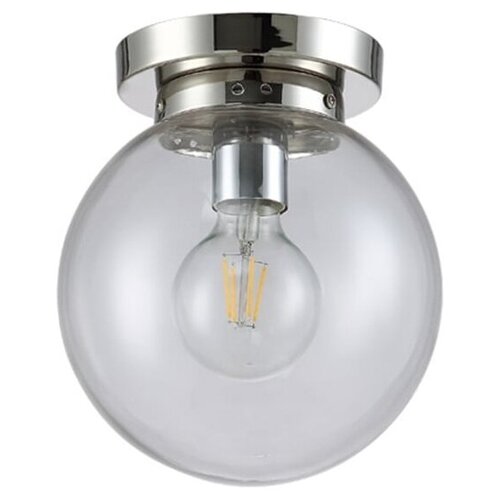 Потолочный светильник Crystal Lux Mario PL1 D200 Nickel/Transparente, E27, 60 Вт, кол-во ламп: 1 шт., цвет: никель