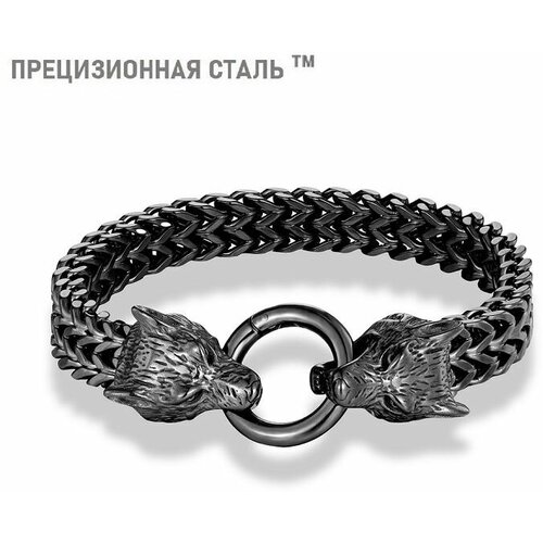 Жесткий браслет Sharks Jewelry, размер 23 см, черный