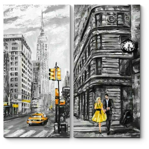 Модульная картина Пасмурный день в Нью-Йорке 70x70