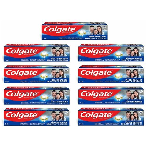 Colgate Зубная паста Свежая мята, Максимальная защита от кариеса, 50 мл, 9 штук