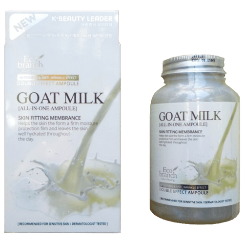 Eco branch Goat Milk All-in-One Ampoule Ампульная сыворотка сыворотка для лица с молоком, 250 мл