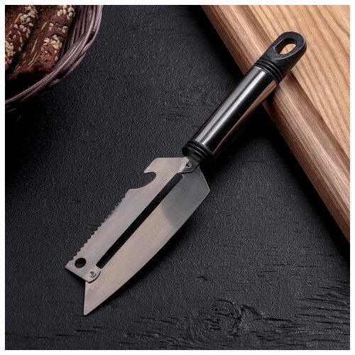Шинковка, нож для нарезки, открывалка «Помощник», 3 в 1, 19,5 см (лезвие 9,8 см)