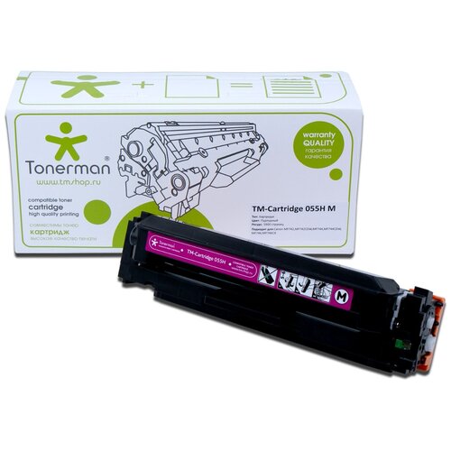 Tonerman Картридж Tonerman TM-Cartridge 055H M без чипа, 5900 стр, пурпурный