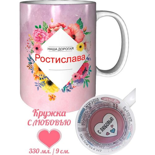 Кружка Ростислава самая лучшая - с любовью внутри