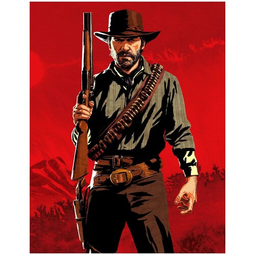 Постер / Плакат / Картина Red Dead Redemption. Артур с дробовиком 60х90 см в подарочном тубусе