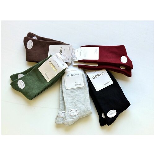 Носки GDMGS, 10 пар, размер 37-41, черный, зеленый, белый, бордовый, коричневый