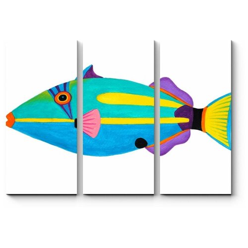 Модульная картина Яркая рыба 110x79