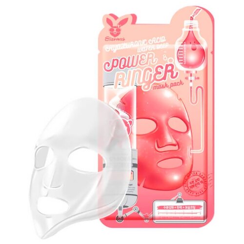 Elizavecca Тканевая маска Hyaluronic Acid Water Deep Power Ringer Mask с гиалуроновой кислотой, 23 г, 23 мл