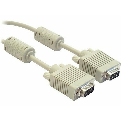 Кабель Gembird/Cablexpert CC-PPVGA-5M, Кабель VGA Premium , 15M/15M,5.0м, серый, тройной экран, феррит. кольца (CC-PPVGA-5m)