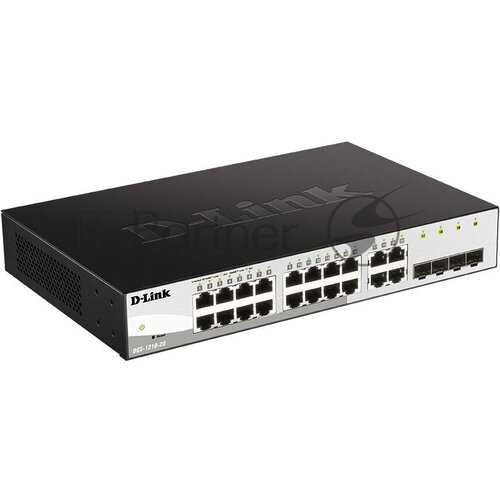 Коммутатор D-Link Gigabit Smart Switch with 16 10/100/1000Base-T ports and 4 Gigabit MiniGBIC (SFP)