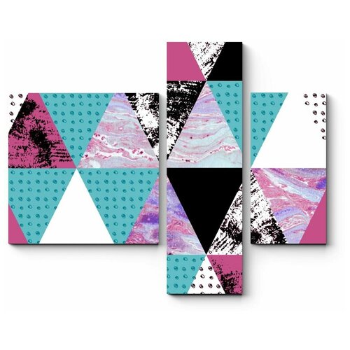 Модульная картина Текстурные треугольники 90x74