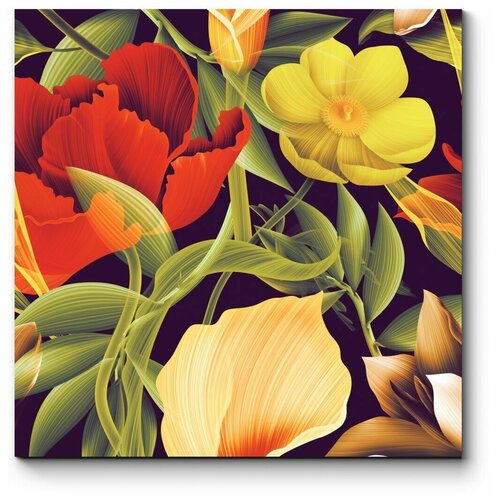Модульная картина Необычные тропические цветы40x40