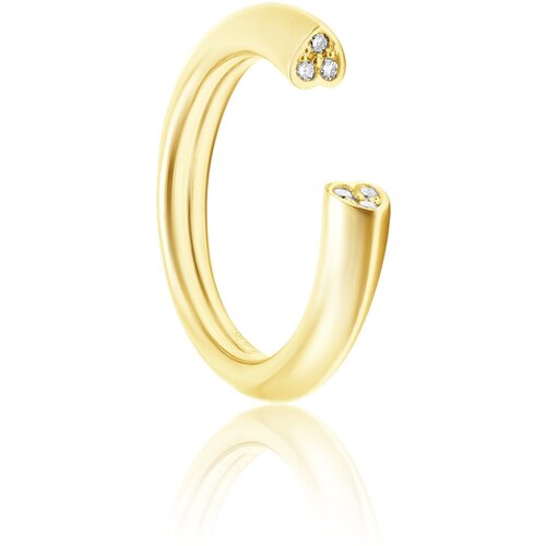 Кольцо помолвочное 1RBC, желтое золото, 585 проба, бриллиант, размер 17, бесцветный