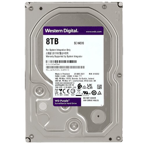 Жесткий диск WD Purple WD84PURU, 8ТБ, HDD, SATA III, 3.5"