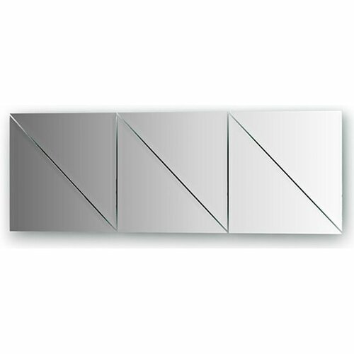 Зеркальная плитка с фацетом 10 mm - комплект 6 шт Evoform BY 1517 (треугольник 25х25 cm, серебро)