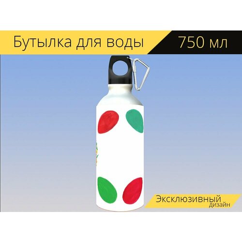 Бутылка фляга для воды "Пасхальный, пасхальное яйцо, яйцо" 750 мл. с карабином и принтом