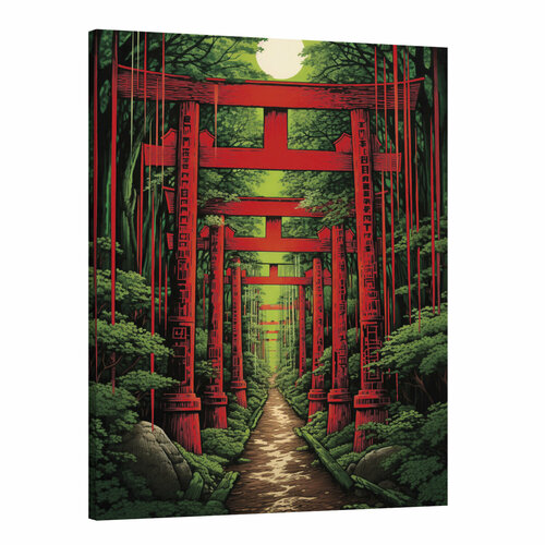 Интерьерная картина 50х70 "Традиции Японии в пейзаже"