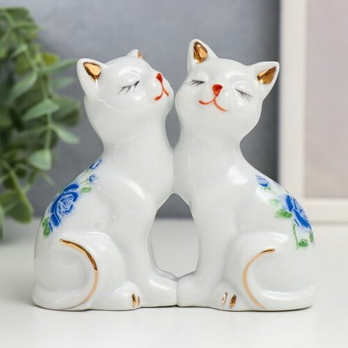 Сувенир керамика "2 котёнка в цветочек" 9.5х4.5х10.6 см