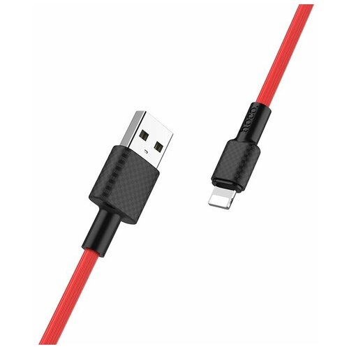Кабель USB - Apple 8 pin HOCO X29 Superior, 1.0м, круглый, 2.0A, силикон, цвет красный