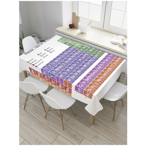 Скатерть прямоугольная JoyArty на кухонный стол "Периодическая таблица элементов" из оксфорда, 120x145 см