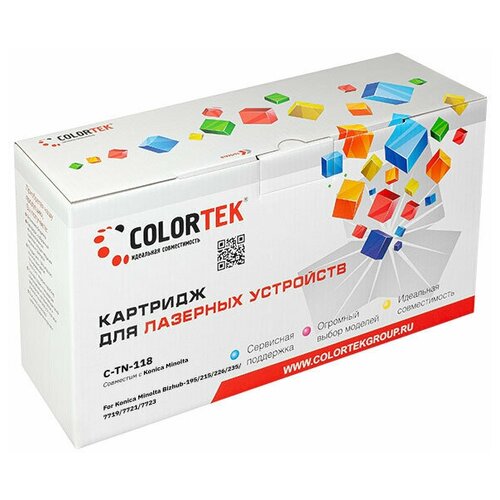 Картридж лазерный Colortek CT-TN-118 (A3VW050) 1 туба для принтеров Minolta