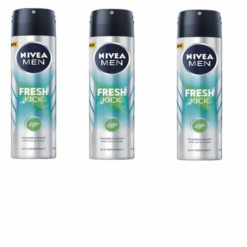 Nivea Део-Спрей мужской Fresh Kick 150мл, 3 уп