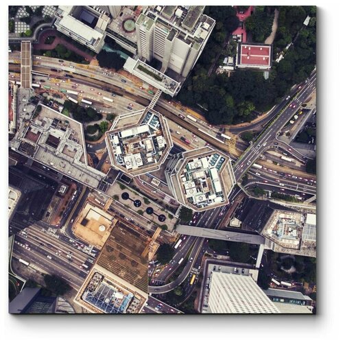 Модульная картина Взгляд на город с высоты птичьего полета130x130
