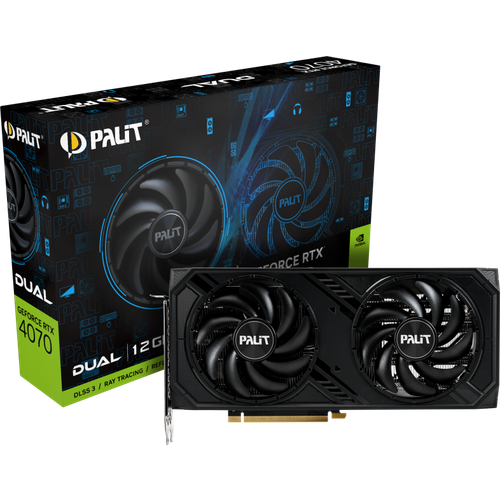 Видеокарта Palit GeForce RTX 4070 DUAL 12G 2475MHz PCI-E 4.0 12288MB 21000MHz 192bit HDMI 3xDisplayPort HDCP NED4070019K9-1047D