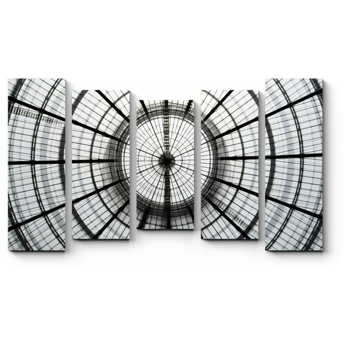 Модульная картина Круглый стеклянный потолок 140x84