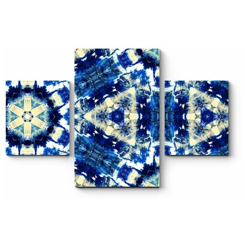 Модульная картина Синий узор калейдоскопа 110x72
