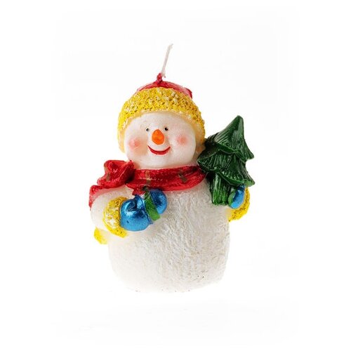 Новогодняя свеча Snowmen "Снеговик в шубе", 8.5х5 см (Е40432)