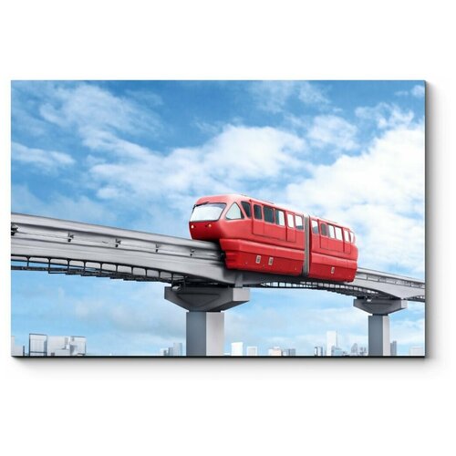 Модульная картина Красный монорельсовый поезд 30x20
