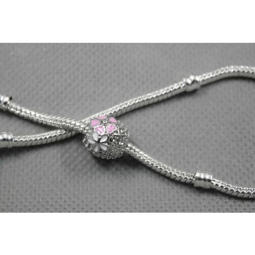 Шарм Handinsilver ( Посеребриручку ) Подвеска-шарм "Шарик со стразами", розовый