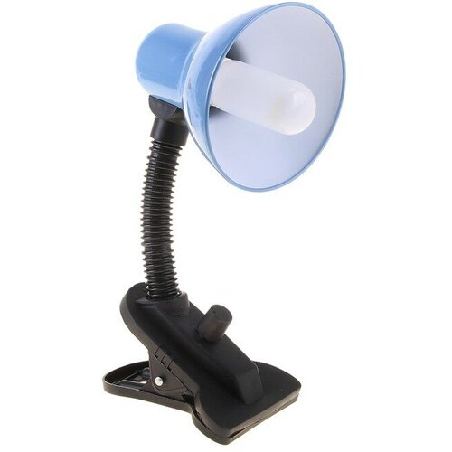 Лампа настольная Е27 , светорегулятор, на зажиме (220В) голубая (108А)