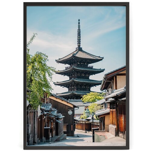 Фото-постер на стену с изображением буддийского храма То-дзи в Киото, Япония 70 x 50 см в тубусе