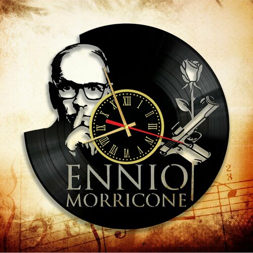 Настенные часы из виниловой пластинки с изображением Ennio Morricone / Эннио Морриконе